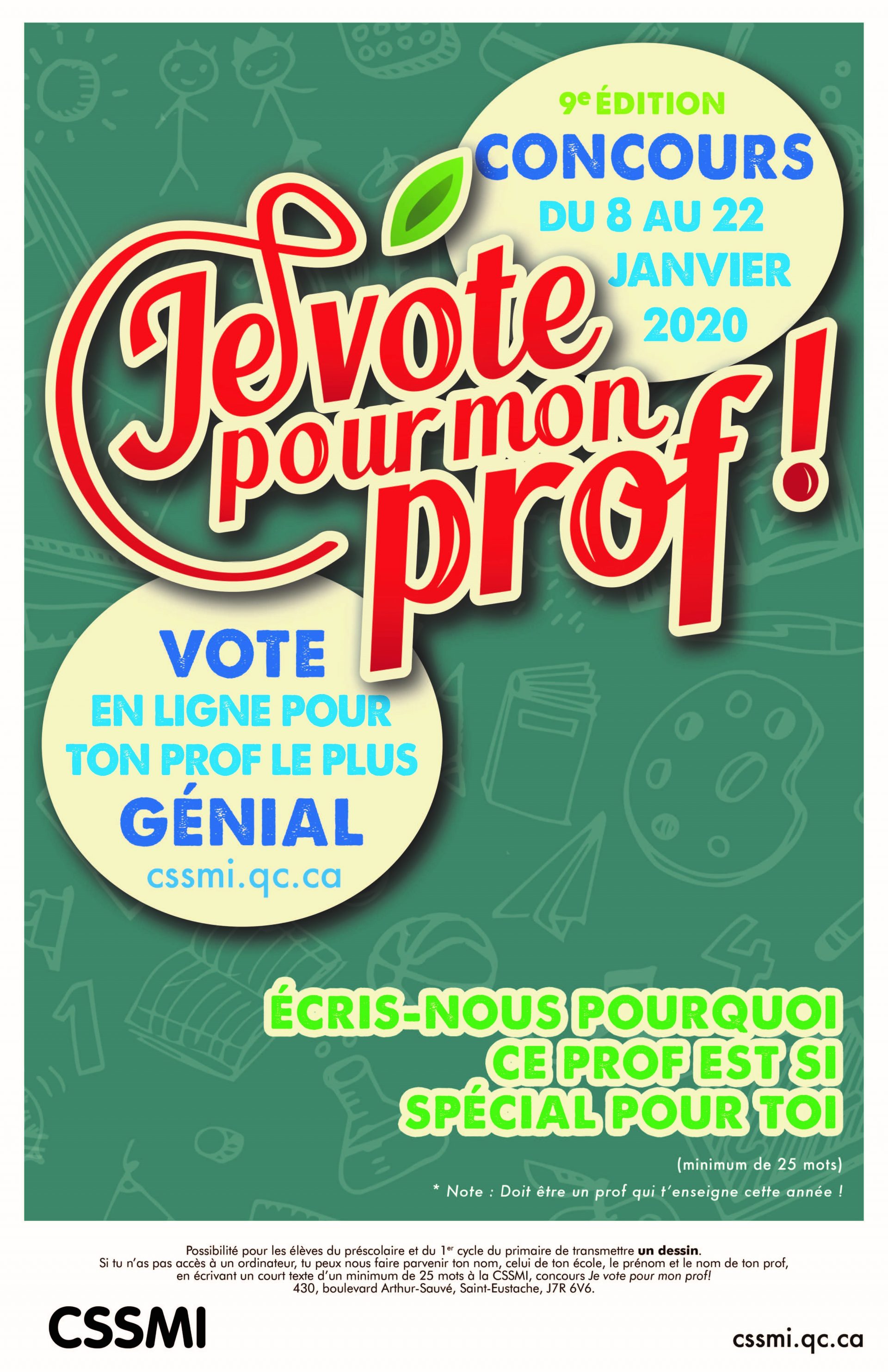 Concours ''Je vote pour mon prof'' 8 au 22 janvier 2020 - École ...
